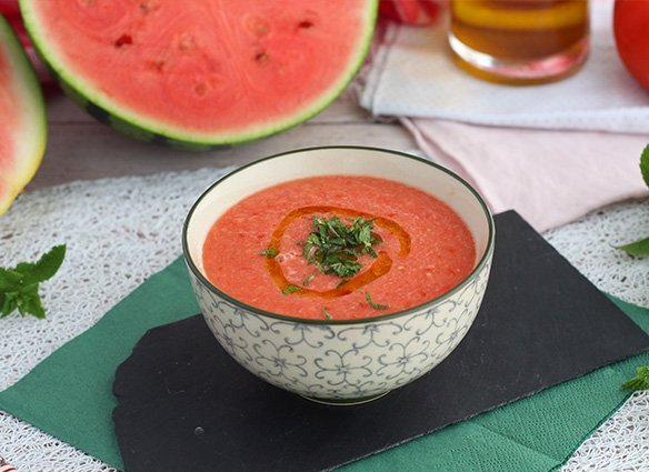 Kalte suppe mit wassermelone und tomate - Rezept Petitchef