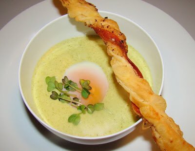 Lauchcreme, 1-stunden-ei, speckstangerl