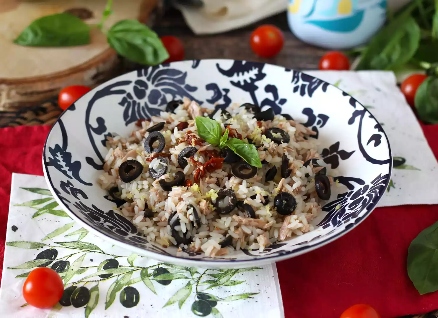 Rezept für mediterranen reissalat mit thunfisch