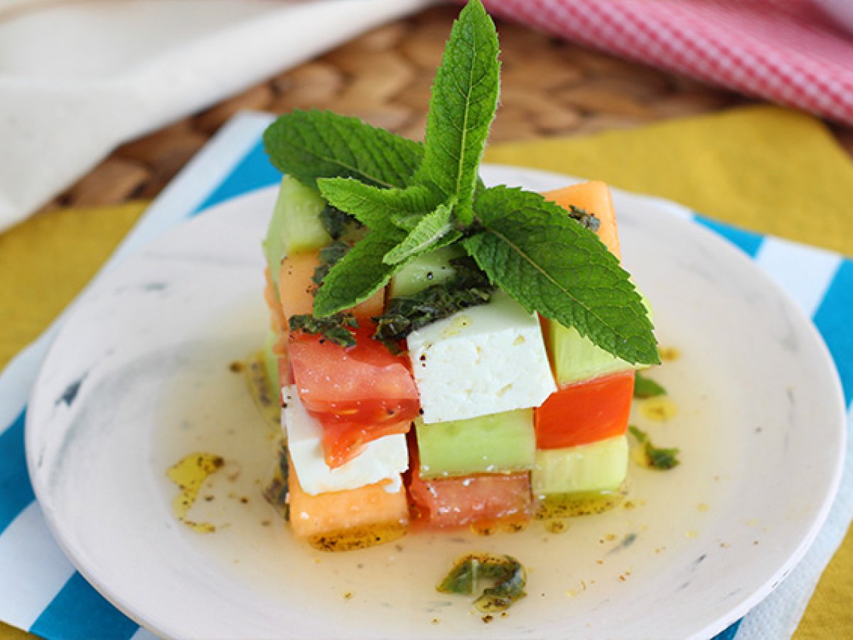 Rezept für rubik's cube-salat