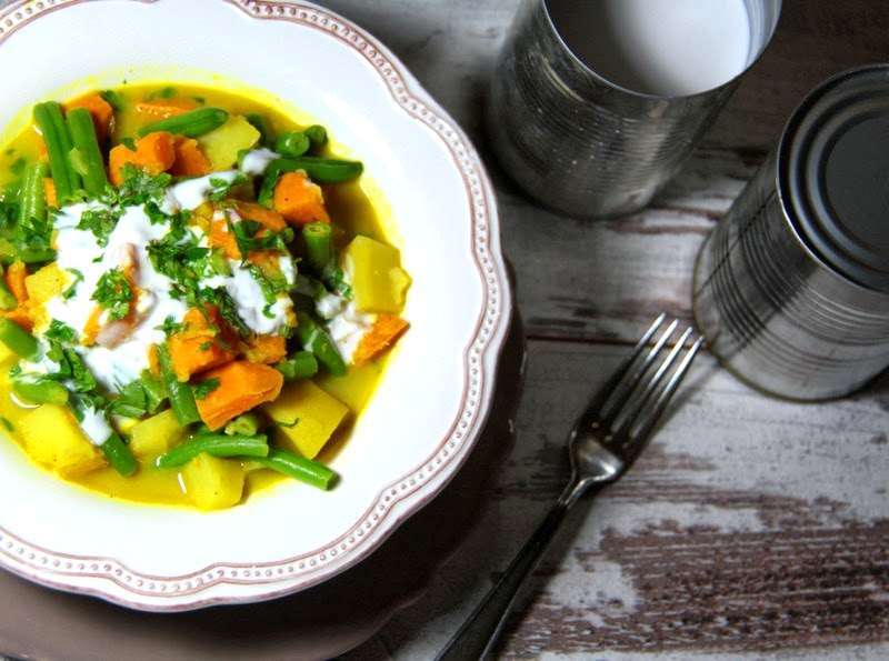 Süßkartoffel-bohnen-curry rezept